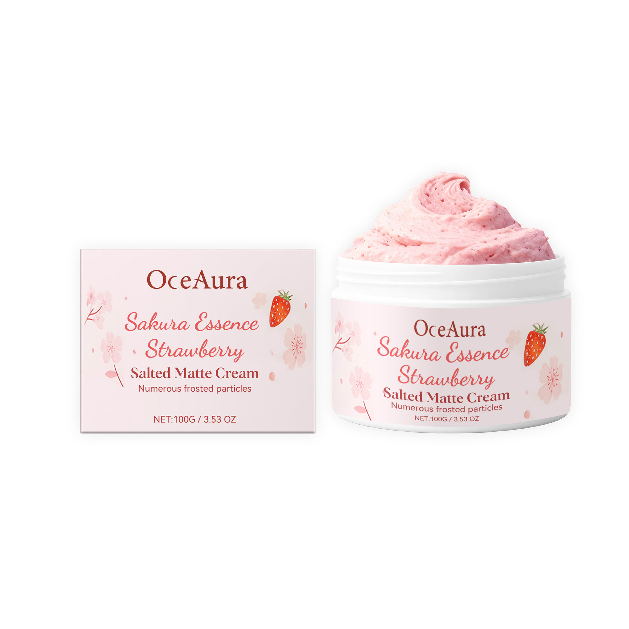 Скраб для тела с клубникой Sakura, мягко очищающий, отшелушивающий, увлажняющий и освежающий скраб