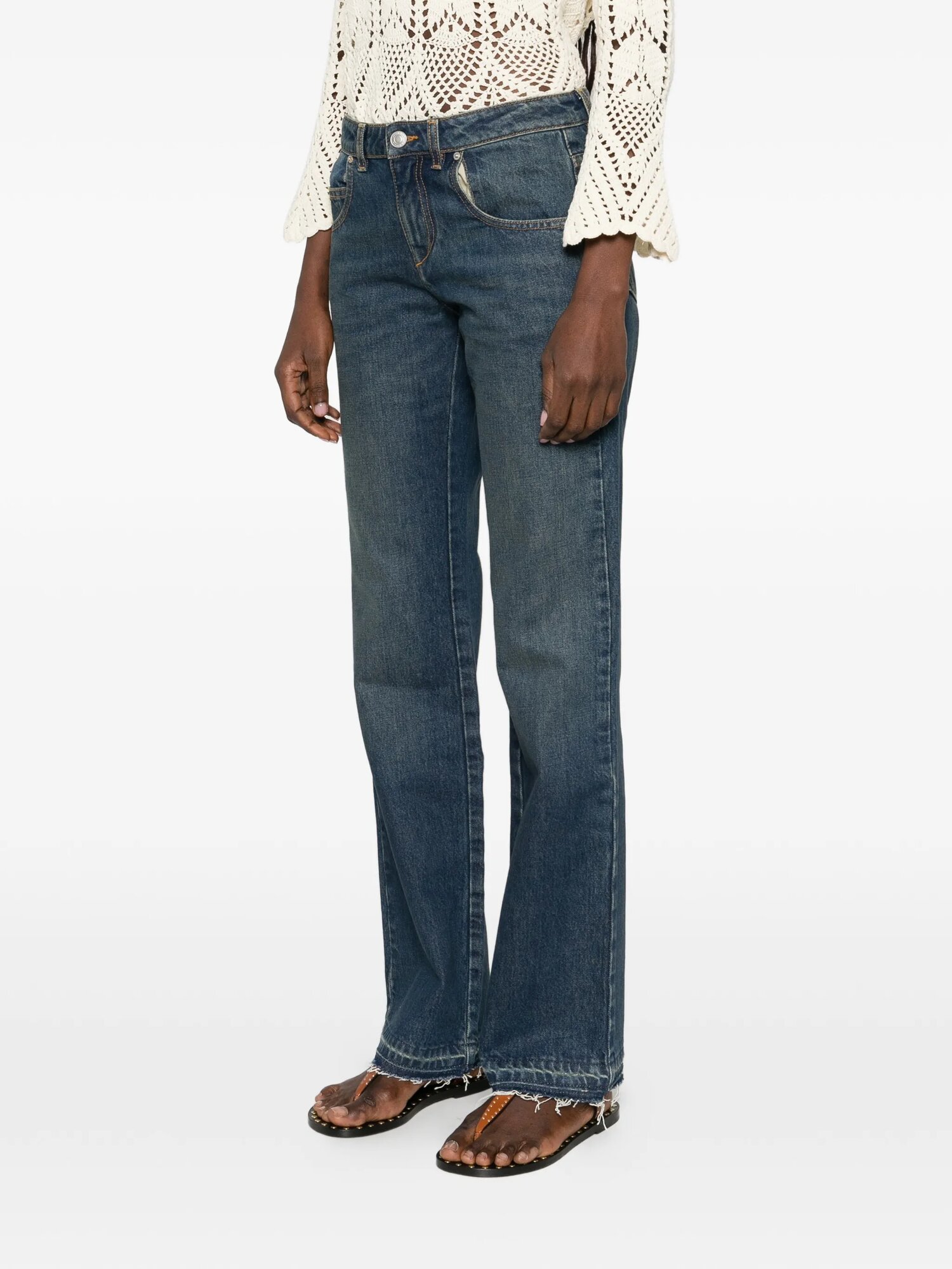 Джинсы Isabel Marant Frayed-edges denim jeans, размер 40, синий — фото 1
