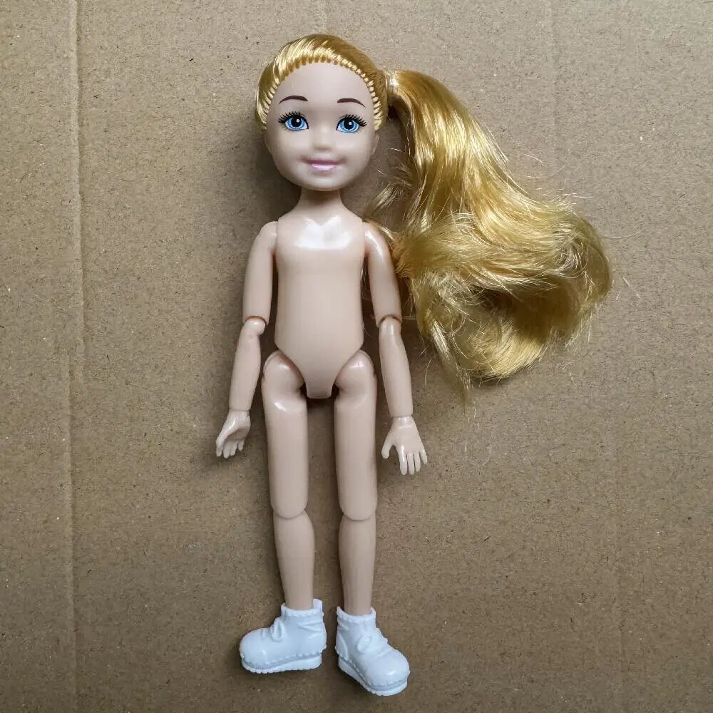 Кукла Little Kelly 14 См (5 Дюймов) С Подвижными Суставами Для Девочек, Темная Нормальная Кожа, Обнаженное Тело, Reborn BJD 1/12
