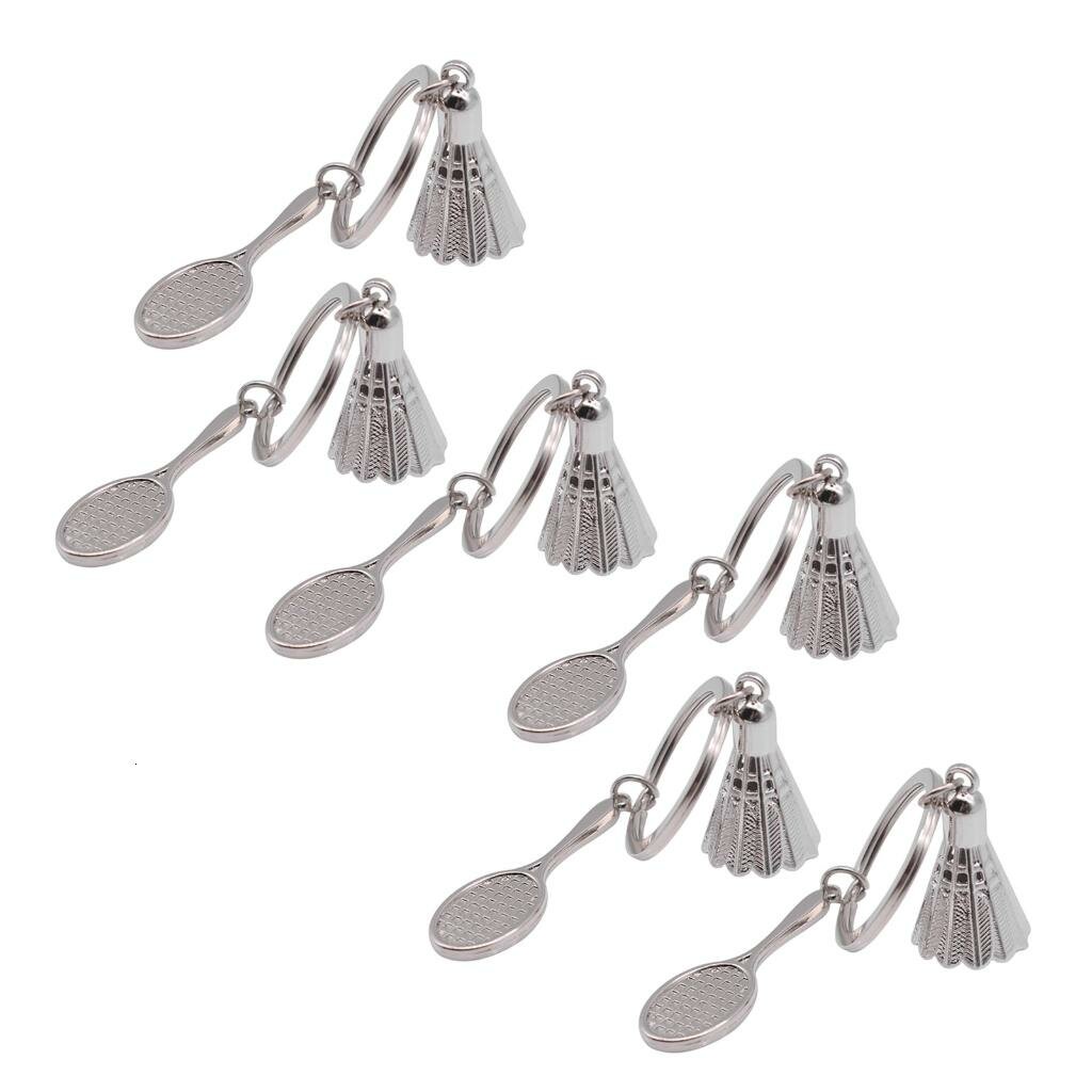 6 Шт Подвесные украшения для бадминтона, Брелок в виде Волана, Шарм, Спортивный брелок для ключей, Ракетка для Бадминтона, Брелок для ключей от автомобиля.