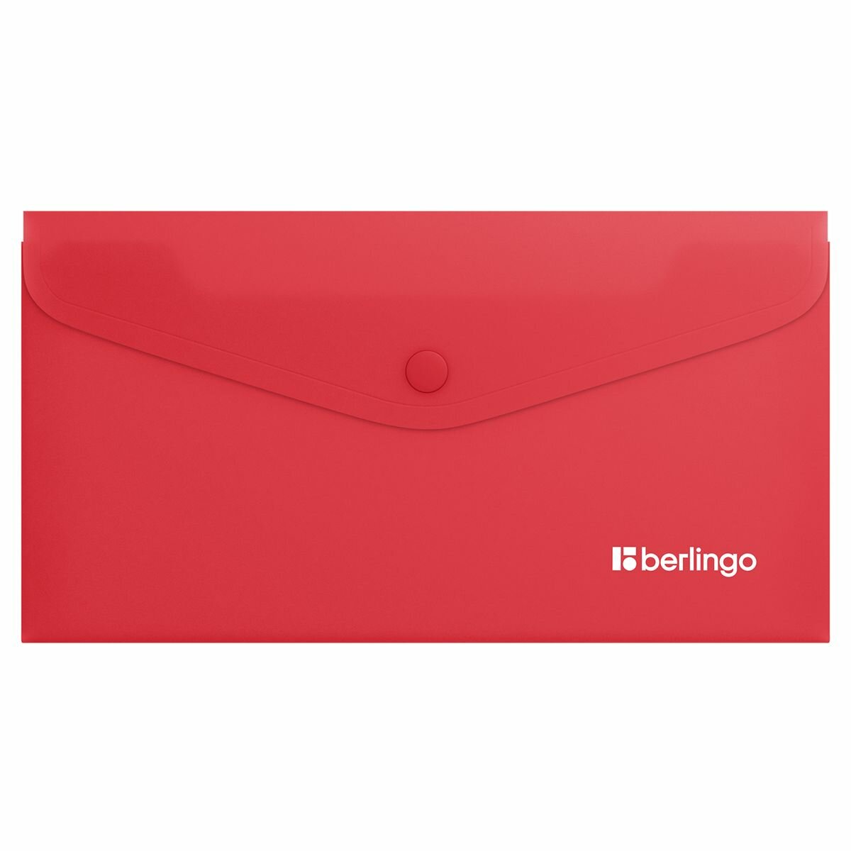 24 шт. Папка-конверт на кнопке Berlingo "Soft Touch", C6, 200мкм, софт-тач, коралловая