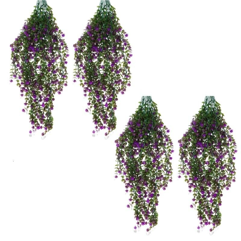 4 шт. ветки эвкалипта с цветами, Красный лотос