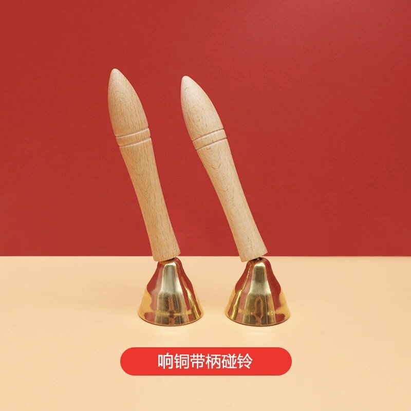 Детский ударный инструмент Орффа, ручка, большие и маленькие колокольчики, колокольчики для детского сада, раннее образование, вокальная музыка, звучащие медные колокольчики
