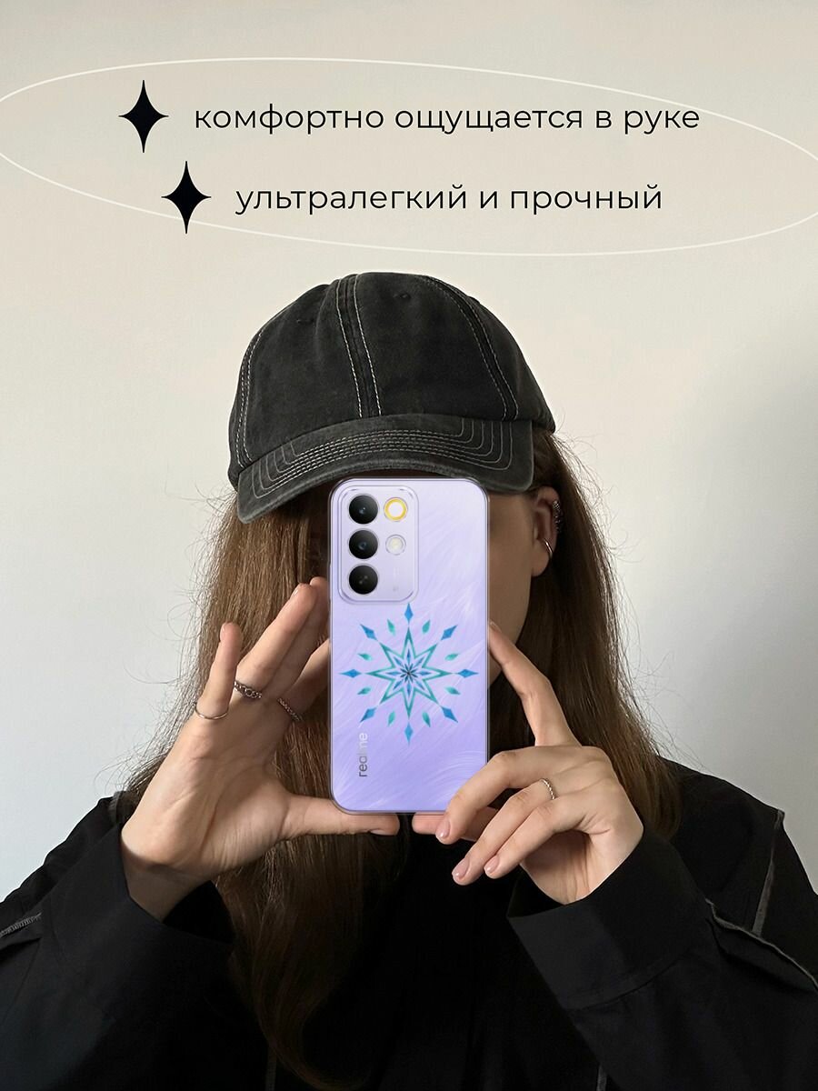 Силиконовый чехол на Realme C85 / Реалми C85 с принтом Ледяная снежинка — фото 1