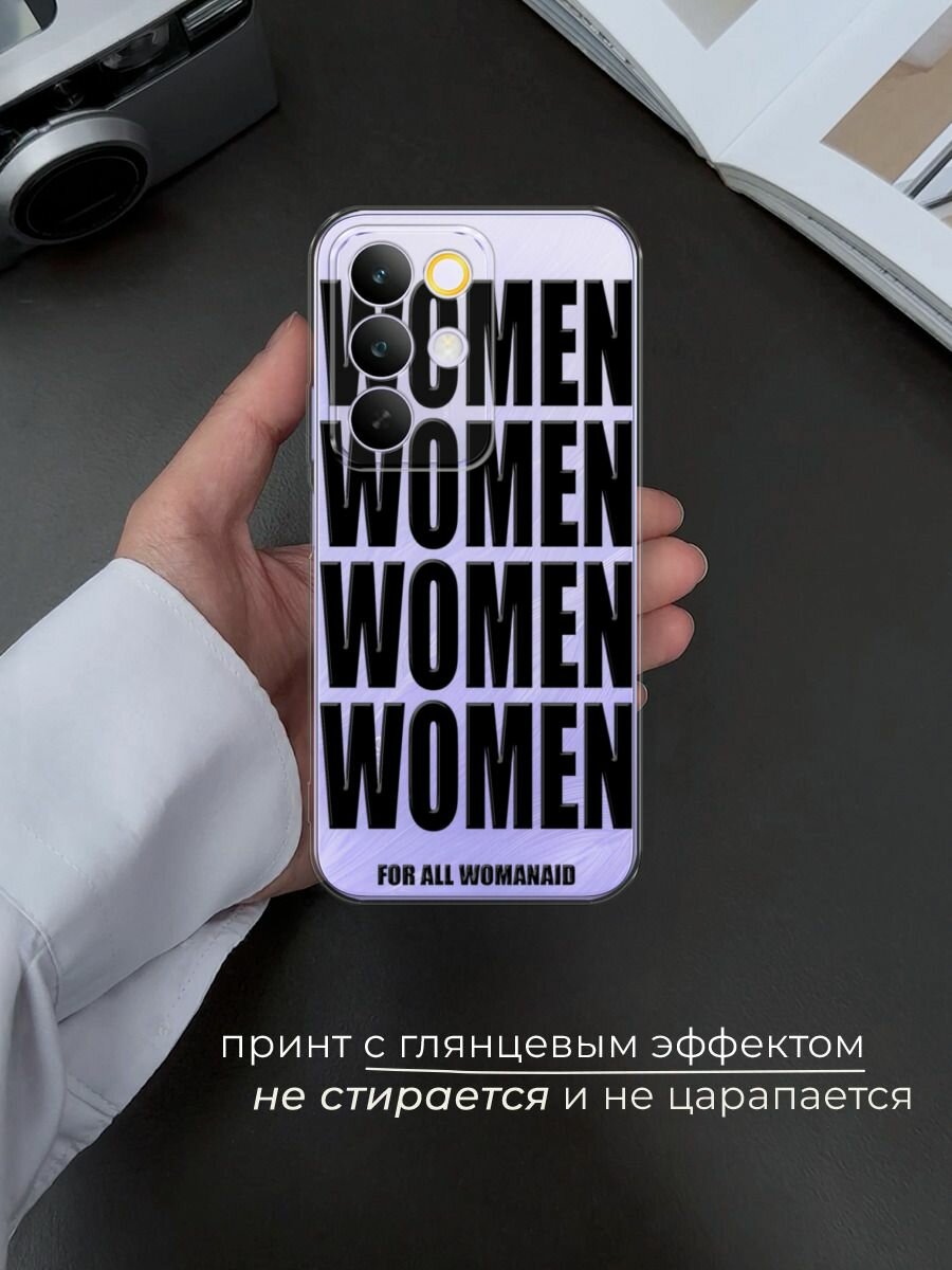 Силиконовый чехол на Realme C85 / Реалми C85 с принтом Women black — фото 1