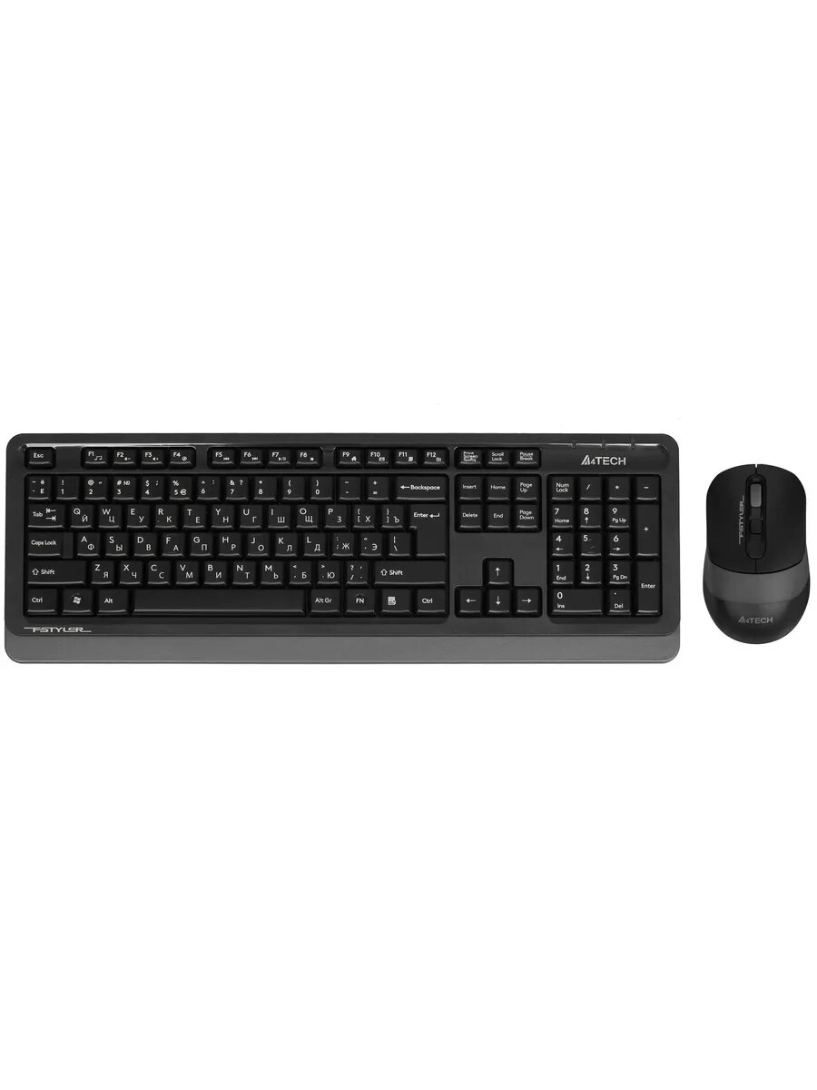 Комплект кл-ра+мышь беспров. Fstyler FG1010S black/grey USB