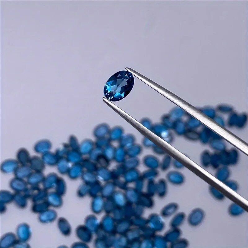 1 шт. Натуральный лондонский голубой топаз-овальная форма высококачественный драгоценный камень для изготовления ювелирных изделий своими руками, идеальный выбор для подарков