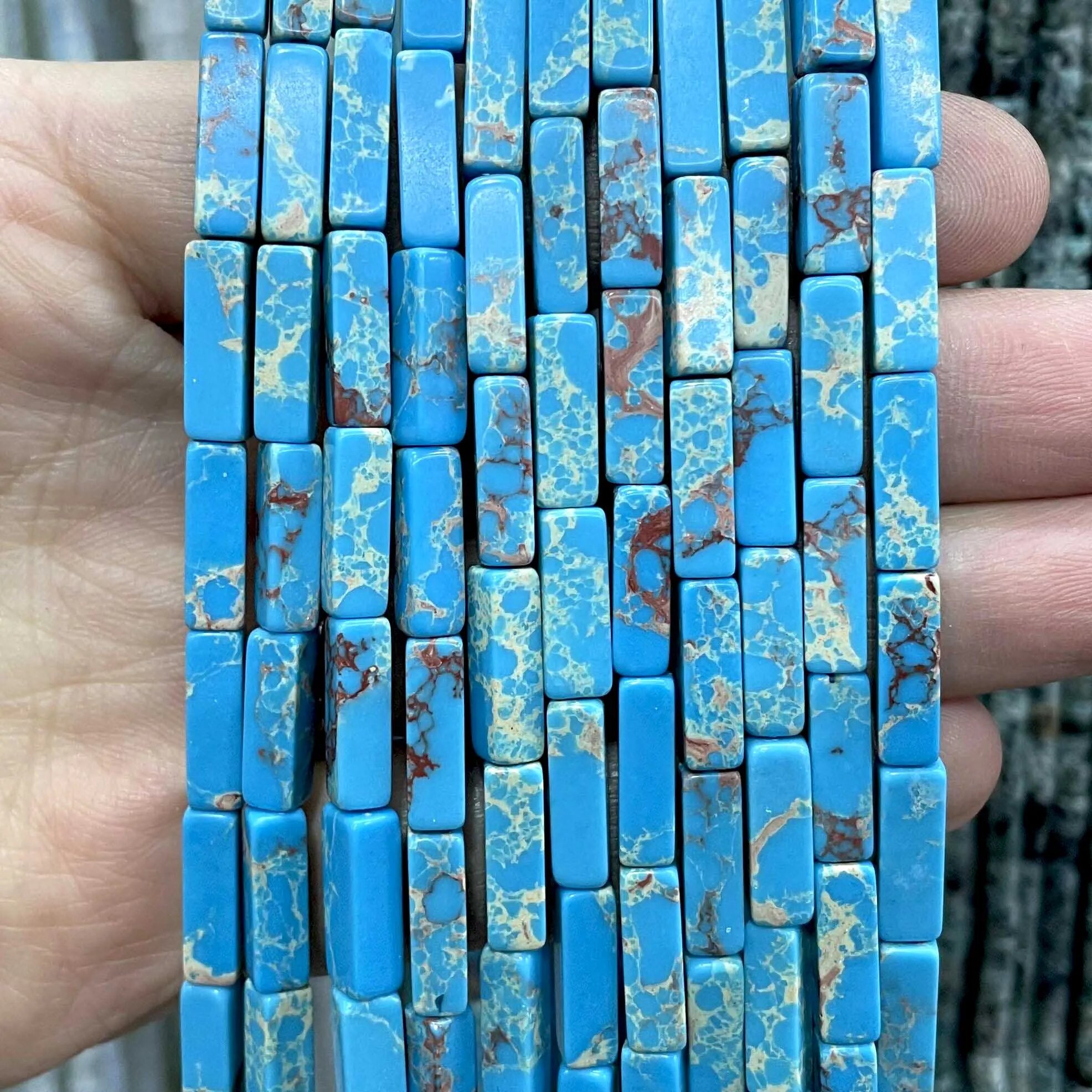 Бусины из камня Blue lake Emperor для украшений