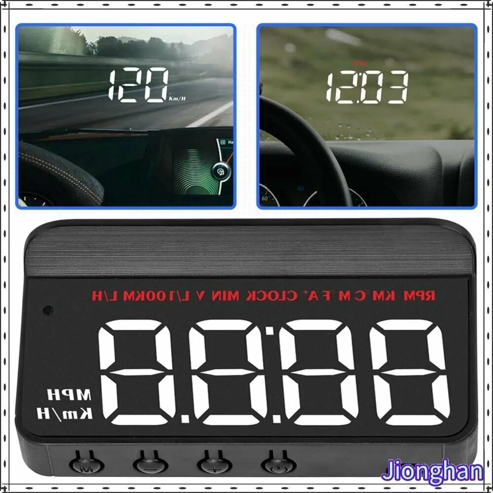 HUD -дисплей, Проекционный дисплей HUD для автомобиля с подключением OBD2, отображение скорости и оборотов