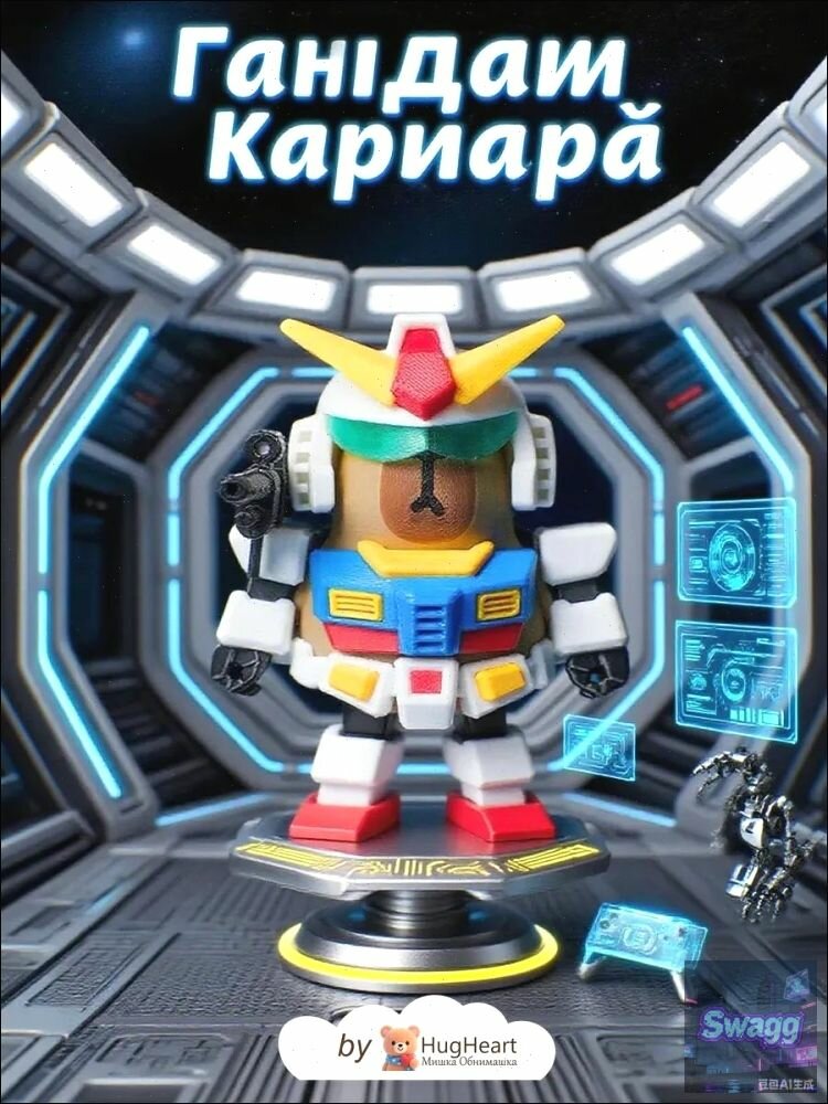 Магнитная фигурка капибары в броне Гандама трансформер животное робот 2 формы цвета золотой голубой красный зеленый для детей от 5 до 18 лет