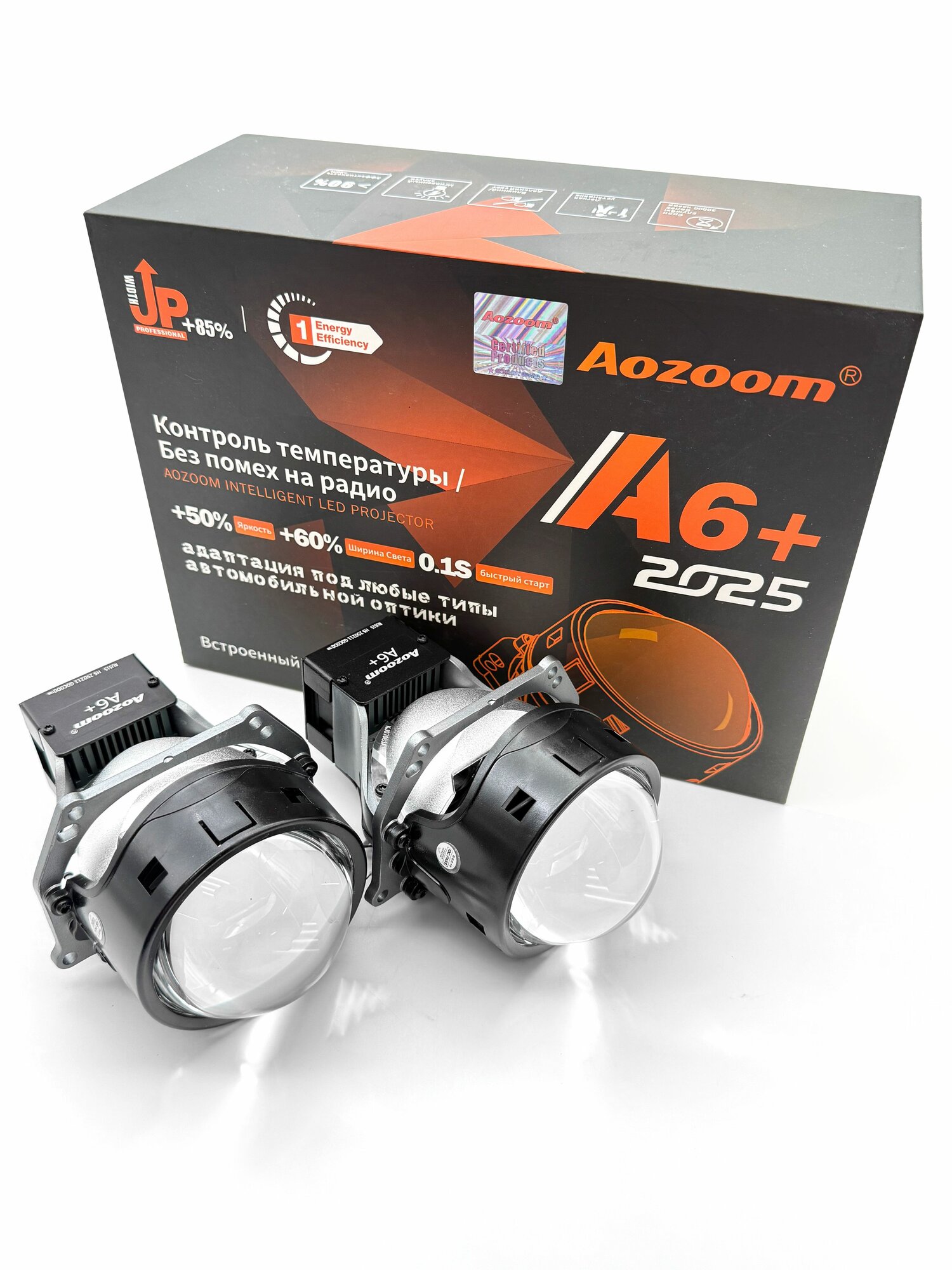 Светодиодные билед модули Аозум А6+ 2025 на Volkswagen Golf 6 2008-2012 / Линзы bi-led A6+ для Фольцваген Гольф 6