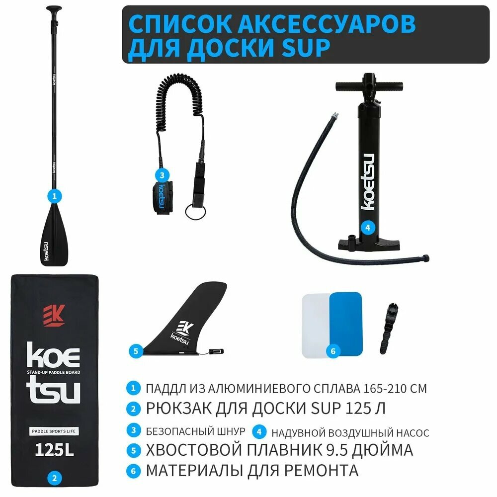 Доска надувная Koetsu Kembara, 450х100х4 см, с подвесным мотором 4 л/с, весло, насос — фото 1