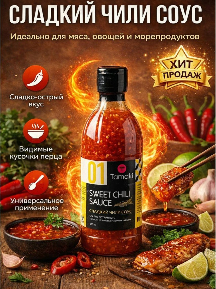 Соус Сладкий чили Tamaki, 470 мл х 1шт