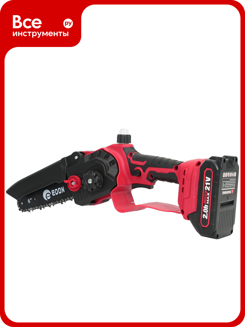 Мини-цепная пила аккумуляторная бесщеточная EDON Smart NS-21/6BL 28234