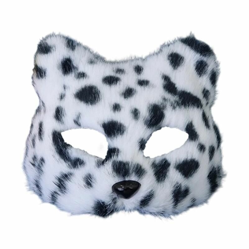 Маска из плюша волка, лисы, кота, Черный