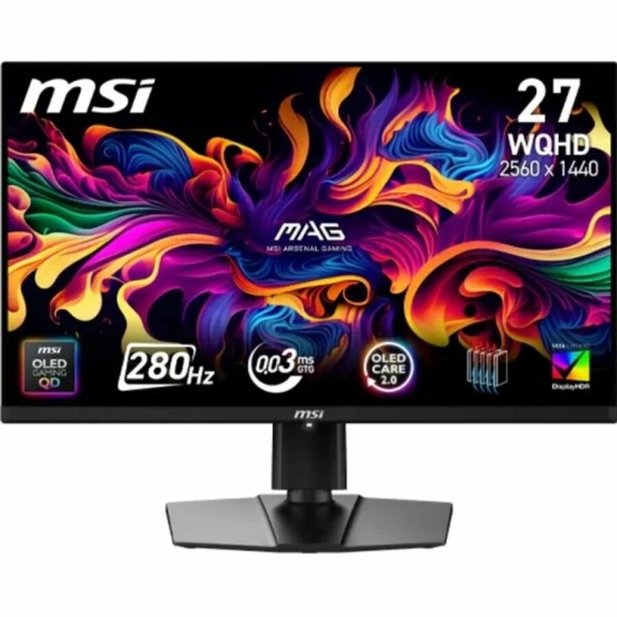 26,5" Монитор MSI Mag 271QP QD-OLED X28 (9S6-3CF19T-010) черный - 2560x1440 2K@280Гц, OLED, 0,03 мс, 1 500 000:1, 250 кд/м2, 178/178, DisplayPort, HDMI