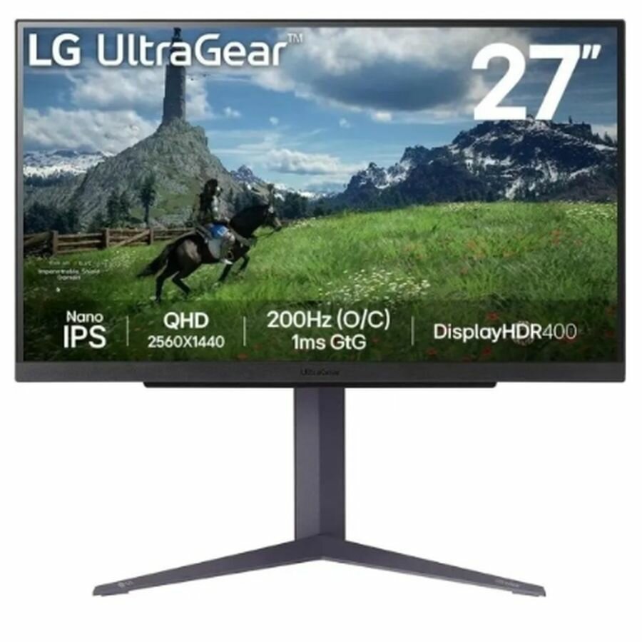27" Монитор LG UltraGear 27GS85Q-B (27GS85Q-B. ARUZ) черный - 2560x1440 2K@200Гц, IPS, 1 мс, 1000:1, 400 кд/м2, 178/178, DisplayPort, HDMI