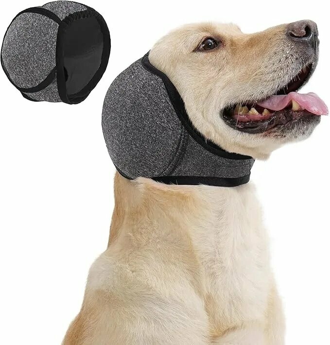 HJDFGS Шапочка для плавания с ушками для собак, шумоподавляющие наушники, Серый, S