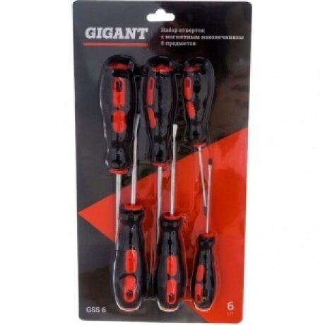 Набор отверток с магнитным наконечником Gigant 6 предметов GSS 6