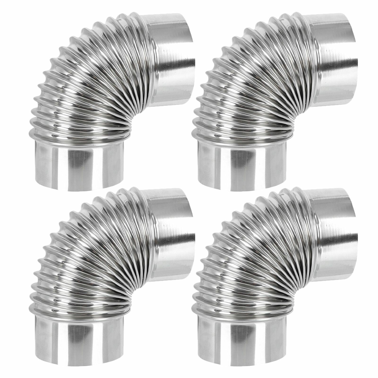 Нержавеющий колено дымохода диаметром 6 см для домашнего дымоудаления, набор из 4 шт