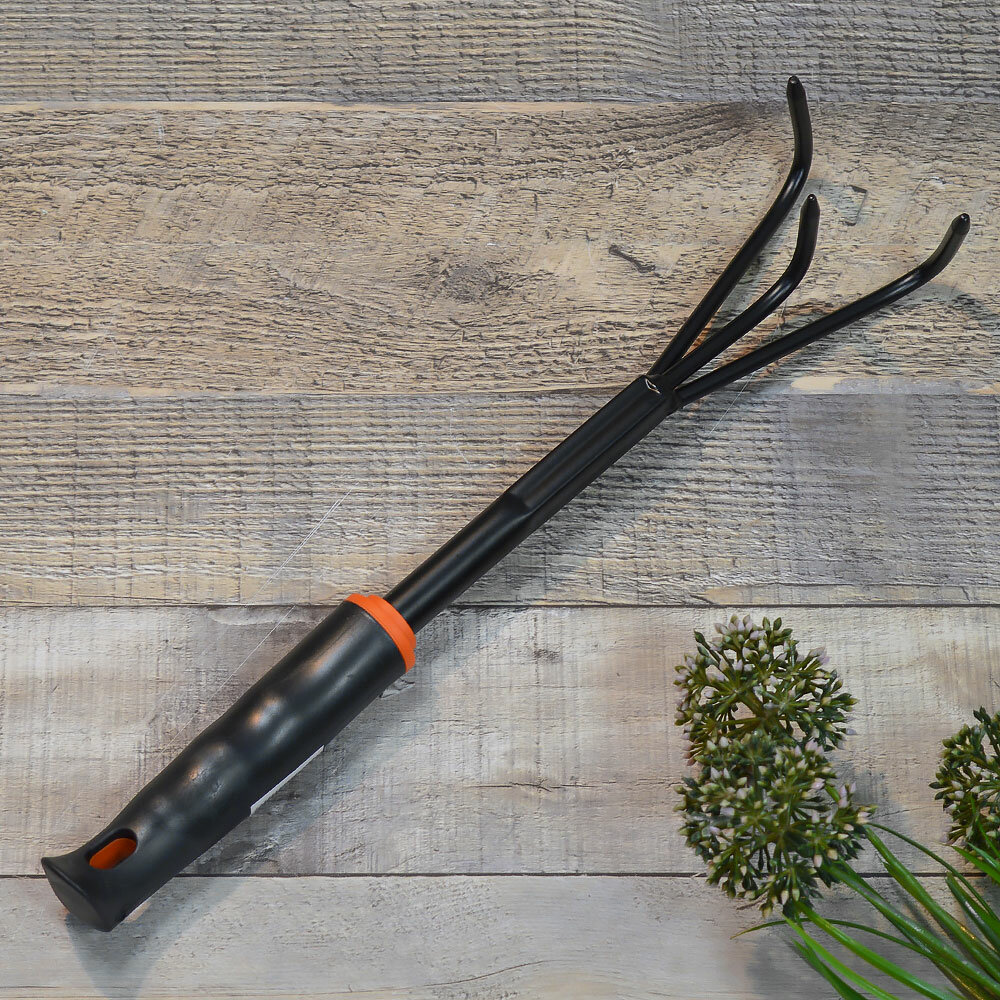 Рыхлитель садовый 3-зубый, 35x7x6 см, металлический, удобная ручка, для рыхления почвы