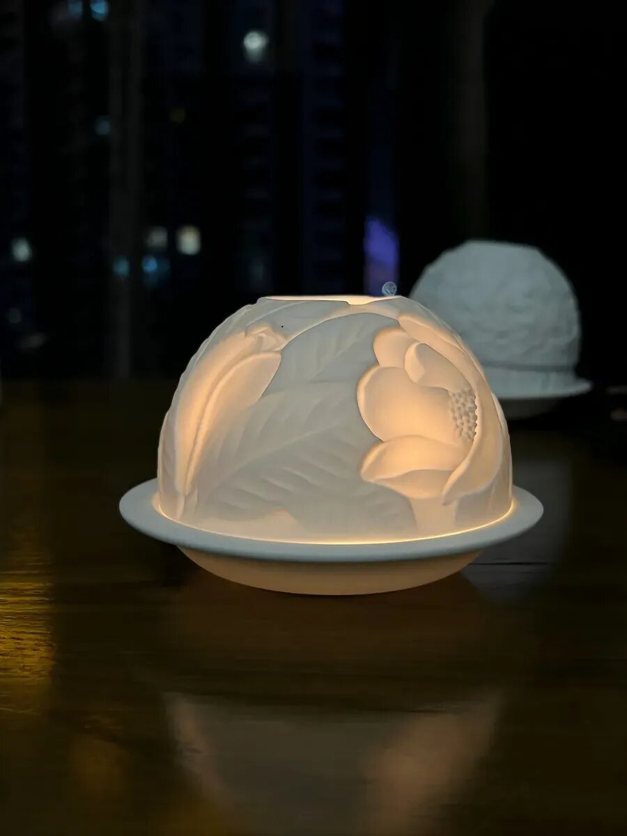 Керамический декоративный подсвечник с аромасвечой в подарок