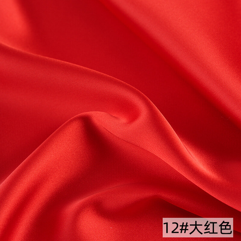 Однотонная высококачественная имитация ацетатного атласа, имитация шелкового пальто, драпированная блестящая ткань для платьев и блузок