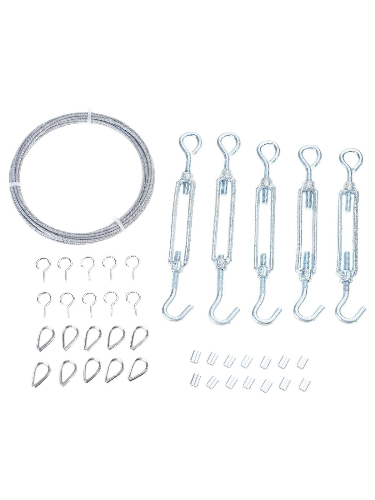 5-метровый набор аксессуаров для стальных тросов с пластиковым покрытием