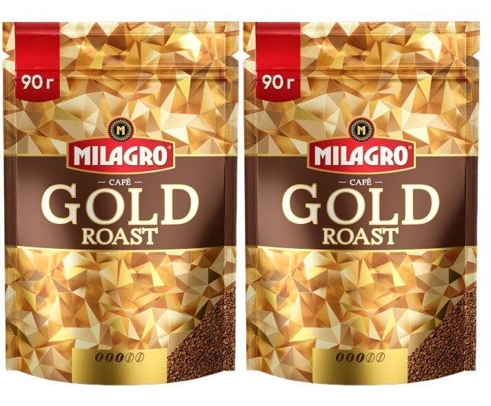 Кофе растворимый сублимированный Milagro GOLD Roast 90 гр. х 2 шт.