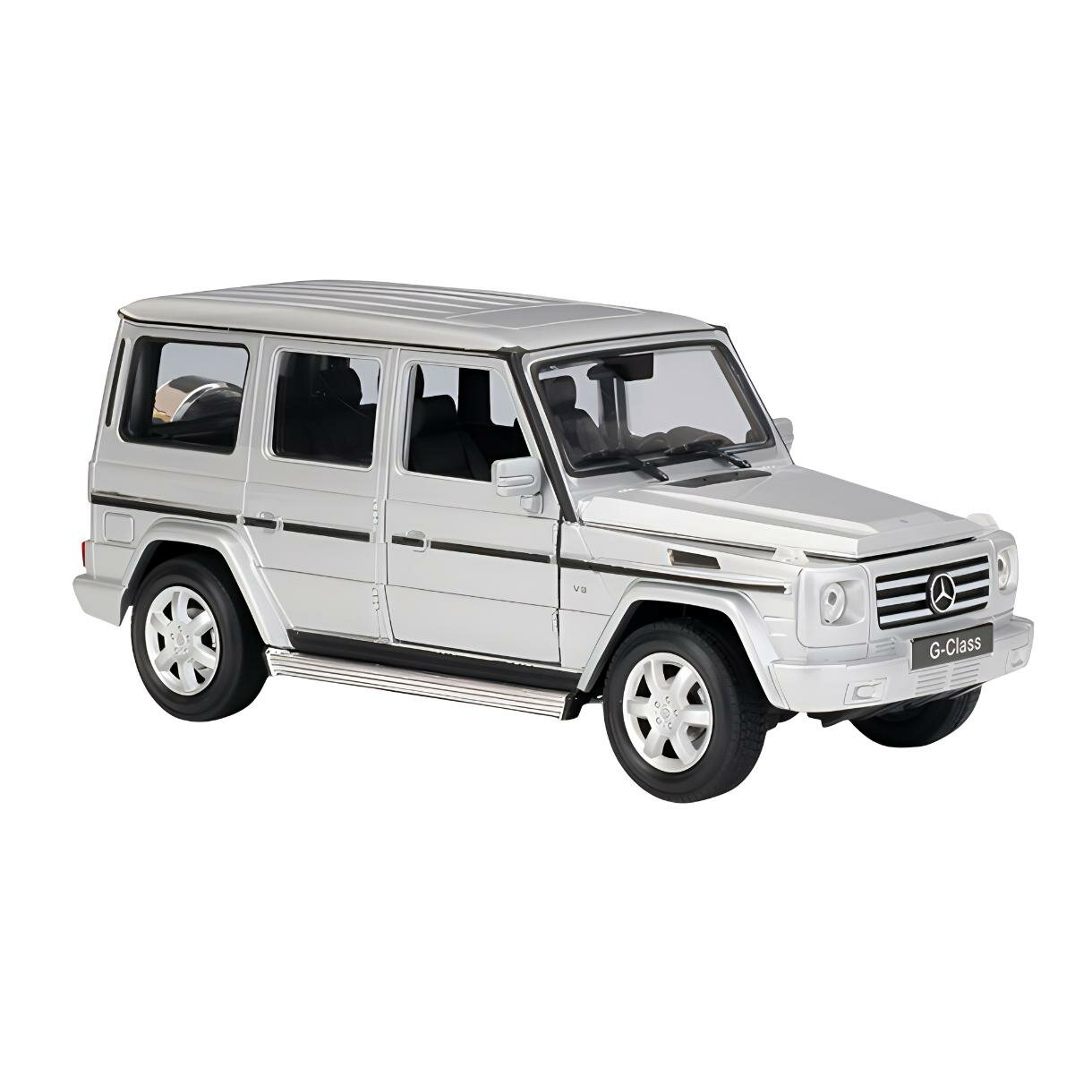 Собрачная модель автомобиля унисекс WELLY Mercedes Benz G-Class G500 цинковый сплав, цвет zircon sand silver