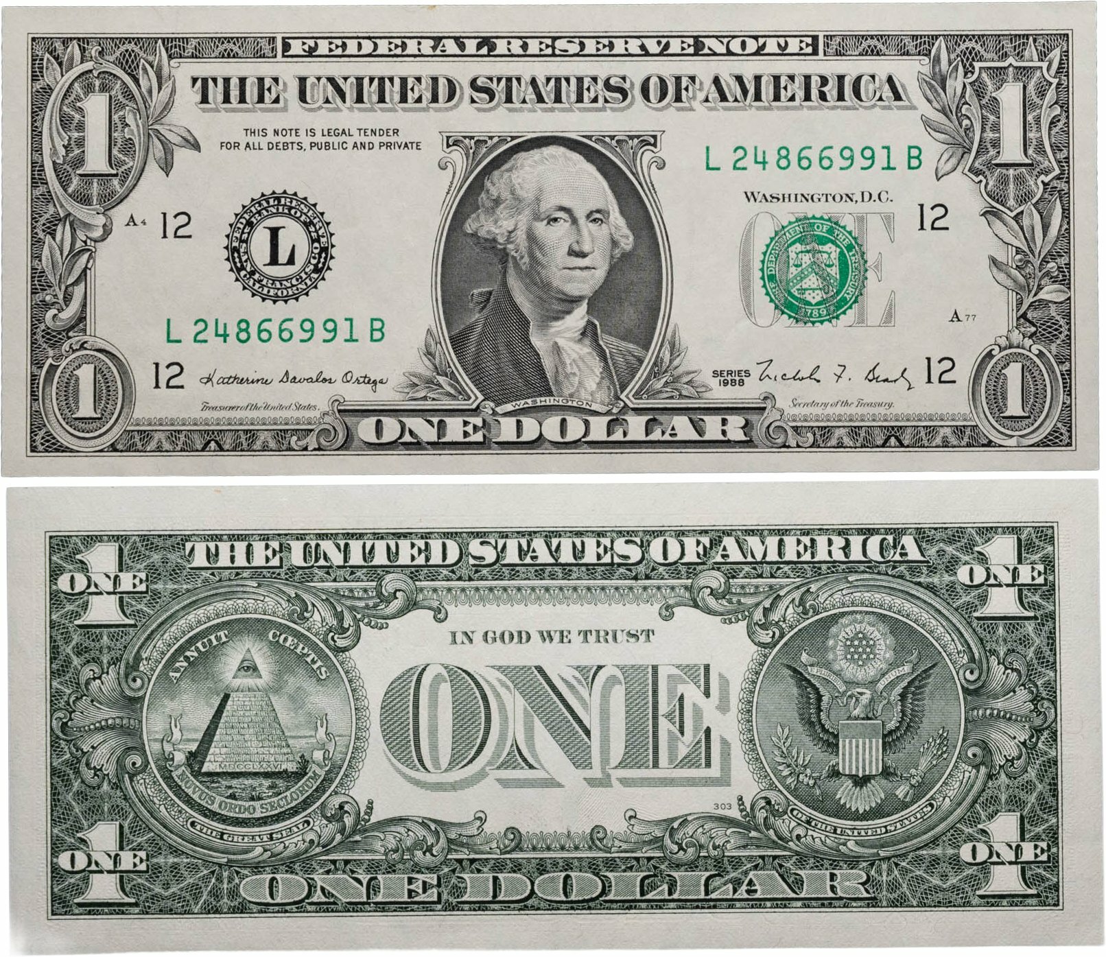 США 1 доллар 1988 Pick 480а L-Сан Франциско