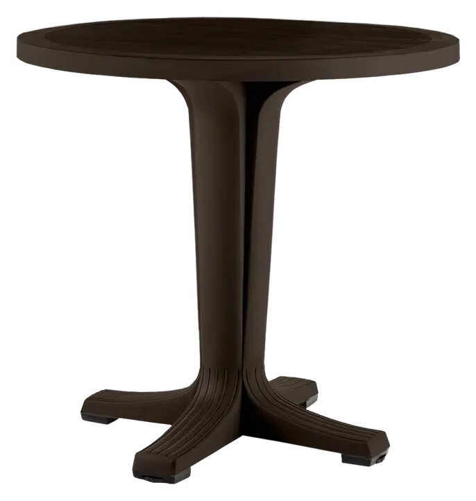 Стол садовый пластиковый "Прованс", круглый 80 см, шоколадный