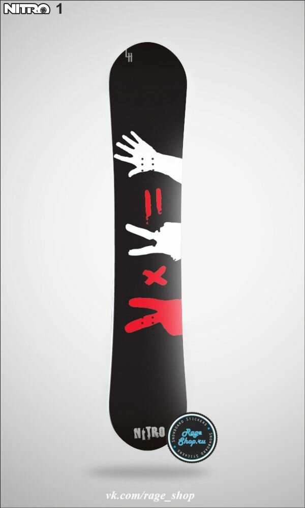 Наклейка на сноуборд полноразмерная водостойкая с ламинацией