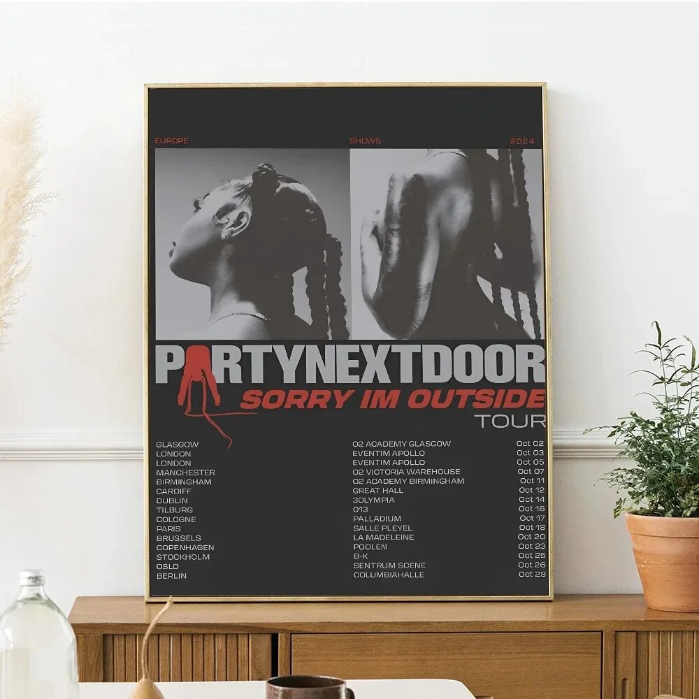 Поп-хип-хоп рэпер Partynextdoor плакат холст картина кофейня бар комната Настенный декор