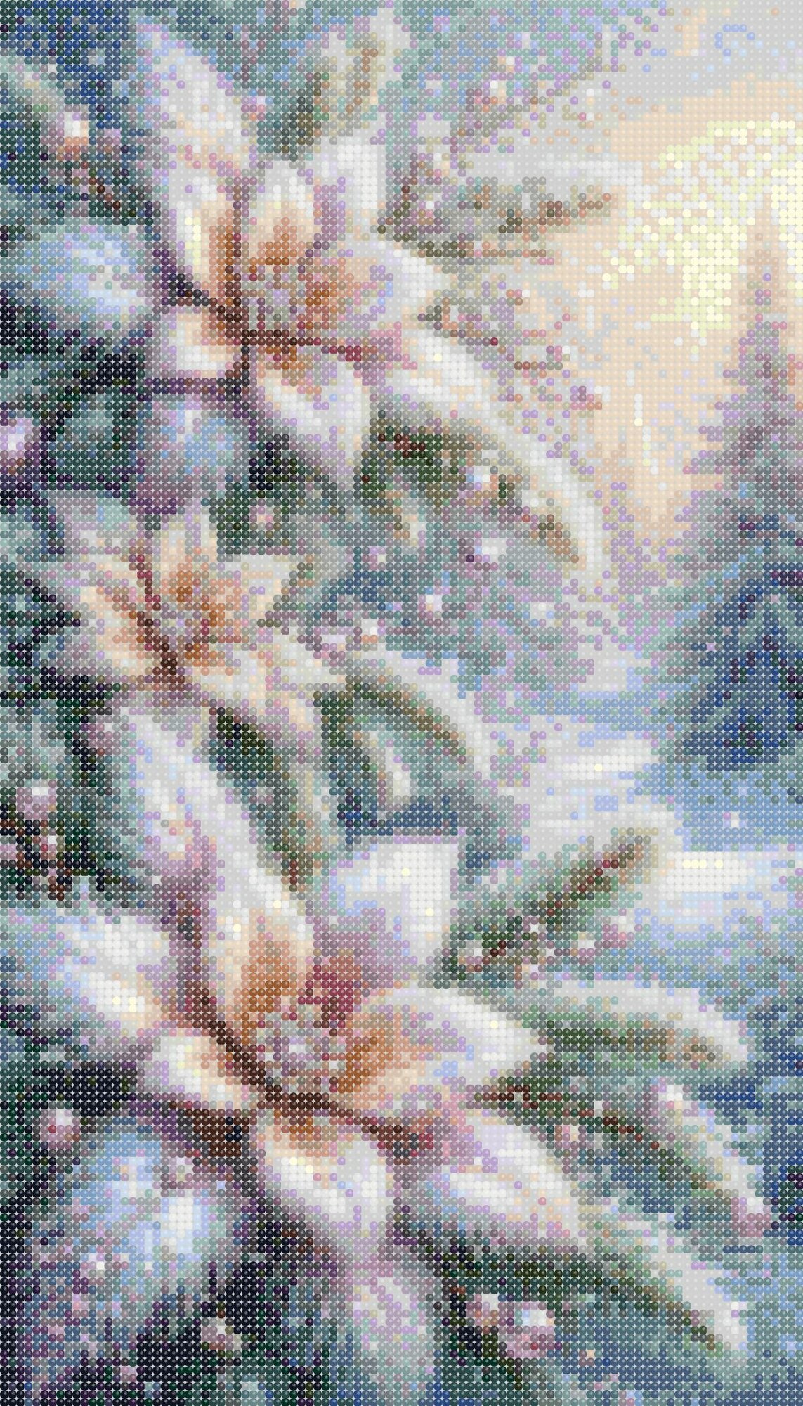 Схема вышивки бисером Рождество (без бисера) 100х175 стежков (20х35 см) 64 цвета