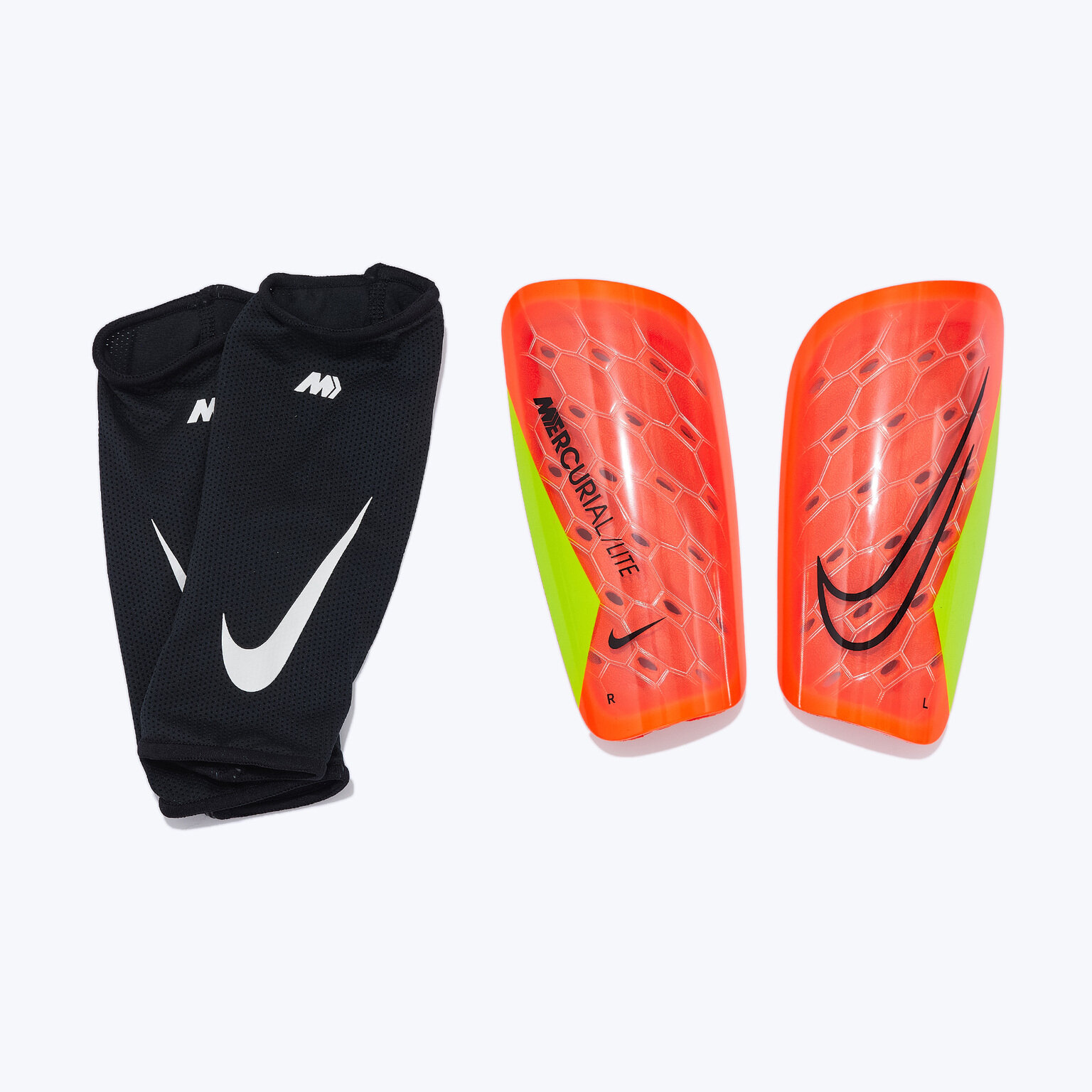 Щитки Nike Mercurial Lite DN3611-830, размер XS, Красный - Оранжевый