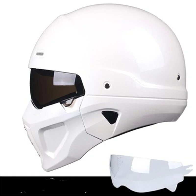 Белый мотошлем Gloss white, размер S