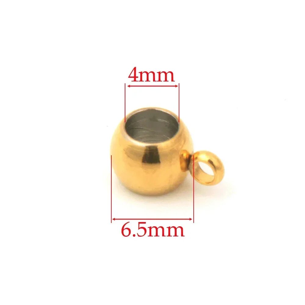 20pcs Stainless Steel Spacer Beads Welding ringing Pendant Charms Clasps Gold Color Bail Beads for DIY Jewelry Making Findings
