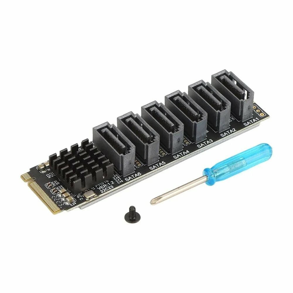 Карта адаптера M.2 - SATA3.0, карта расширения ASM1166 M.2 PCIE - SATA
