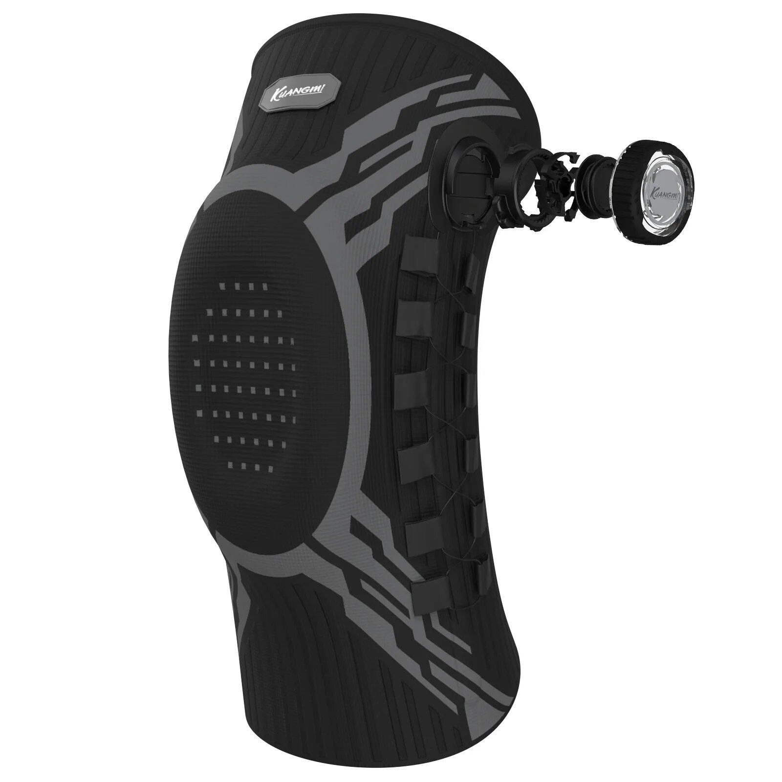 Куангми профессиональный наколенник для спорта Черный, L, X-Black Left