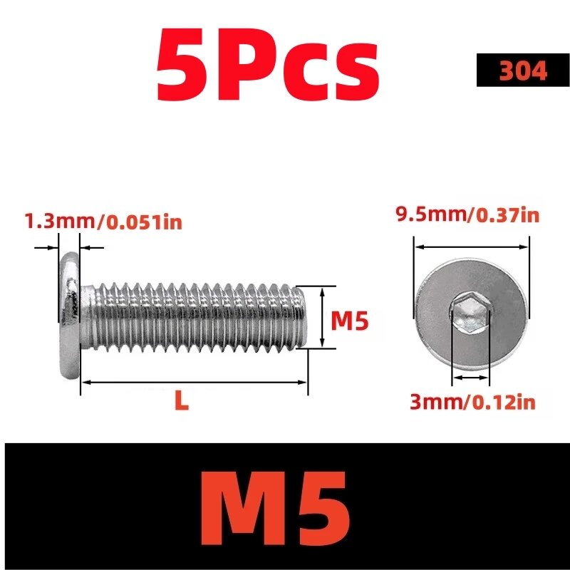 Ультратонкая Плоская Головка С Шестигранной Головкой Из Нержавеющей Стали 304 M5 M6 M5 M6, Машинные Винты Для Электроники, Ме.