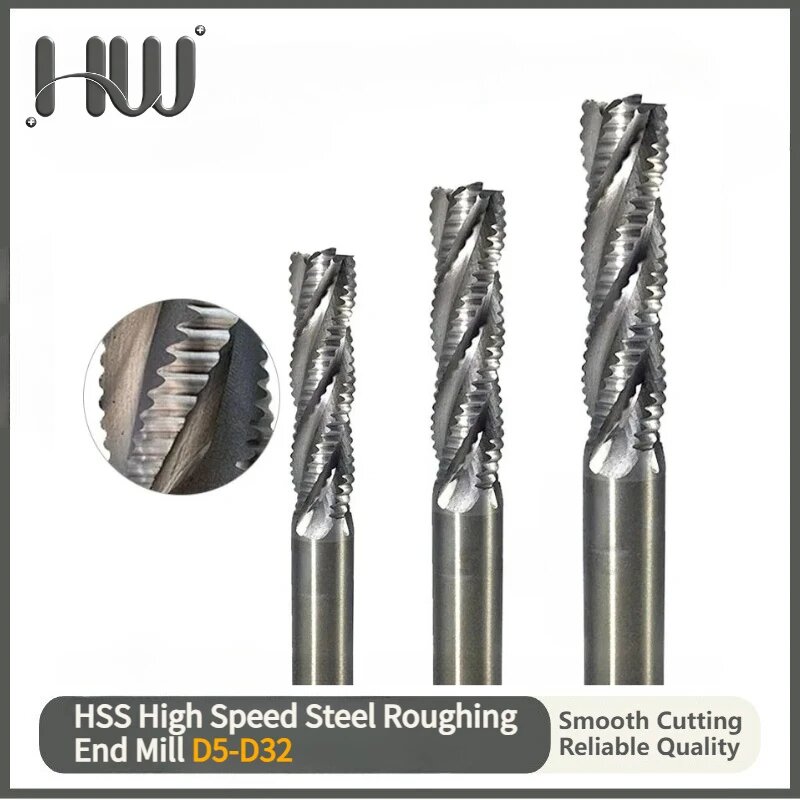 HUIWANG Фрезы для обработки металла HSS 4 фрезы 5-45мм 6x6x24x68