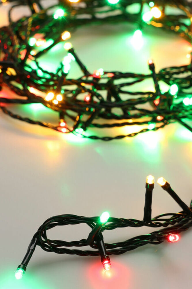 Светодиодная гирлянда Koopman Comfort Italian, 80 разноцветных LED-огней, 6+3 м, контроллер, таймер, зелёный ПВХ, уличная, Koopman International AX8454510