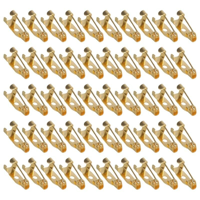 Булавки-броши безопасные, 50 шт, Золото - 15mm