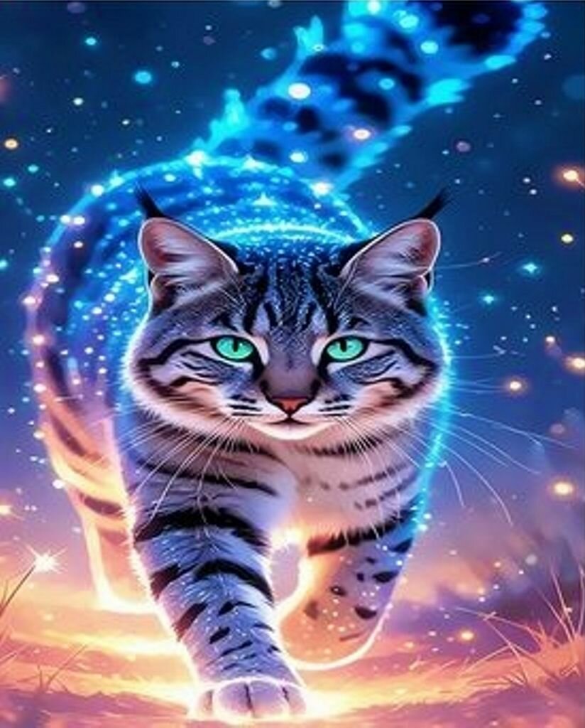 Картина по номерам на подрамнике 40*50 см "Лунный кот"