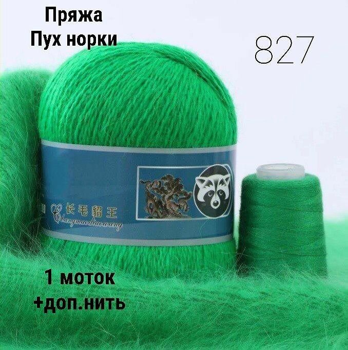 1 моток (+ доп. нить) Пряжа пух норки 827