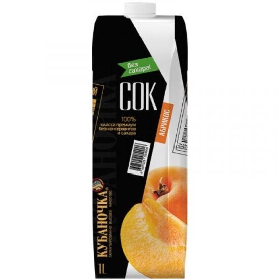 Сок Кубаночка Абрикос восстановленный 1л
