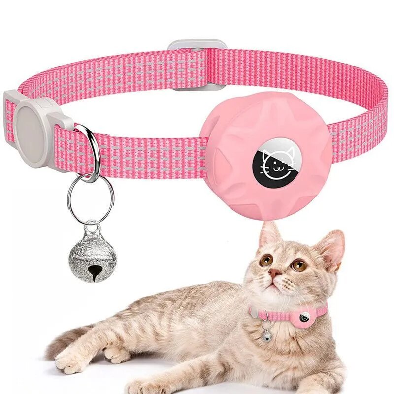 Силиконовый ошейник для животных защитный чехол для трекера Apple AirTag, Anti-lost Pet Dog Tracking Locator, чёрный