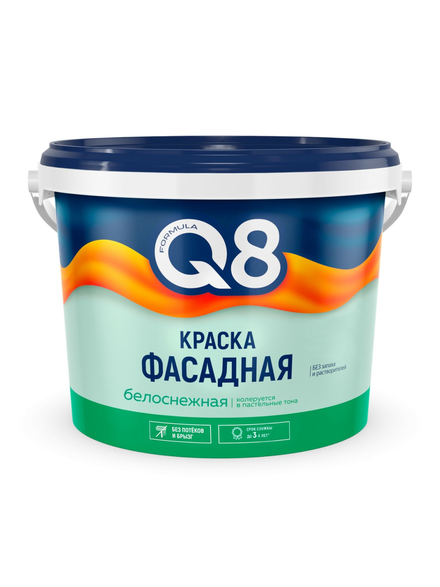 Краска воднодисперсионная, Formula Q8, акриловая, фасадная, матовая, белая, 4.5 кг