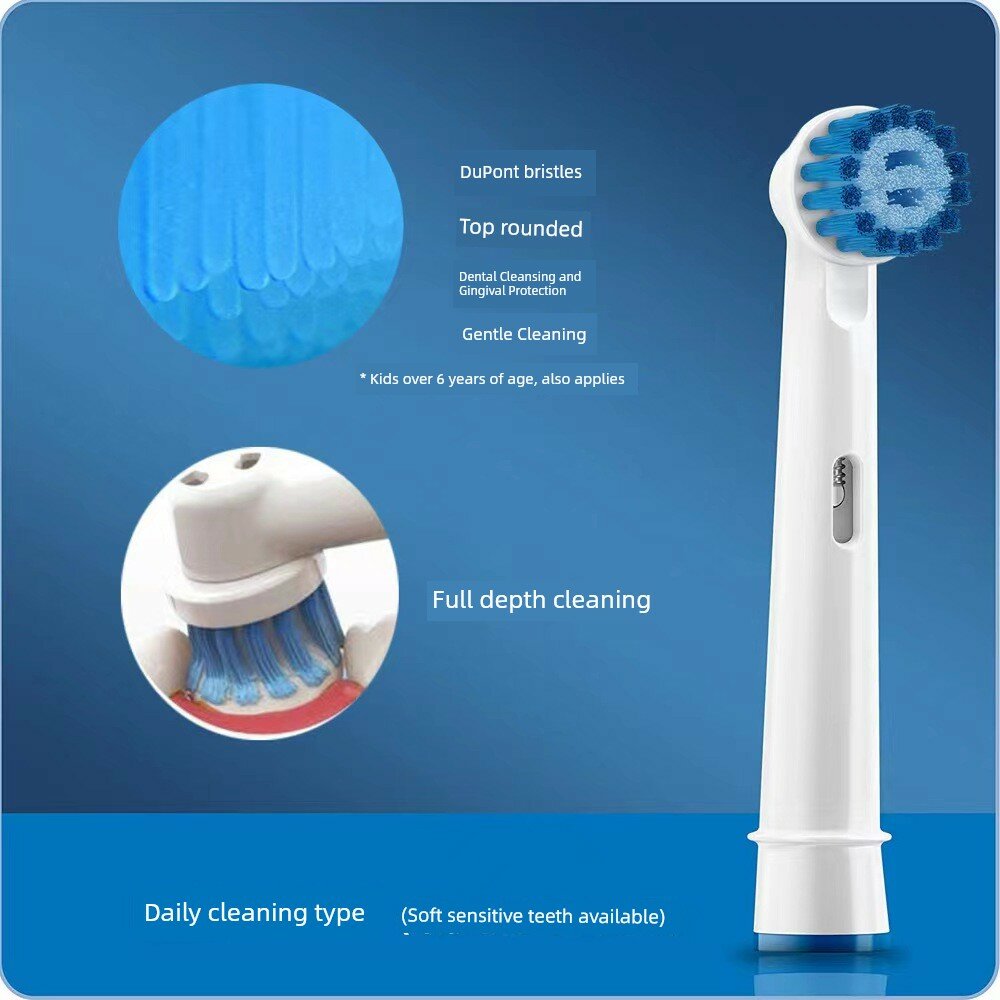 Заменяемые щетки для электрической зубной щетки OralB - тип очистки для чувствительных зубов, 4 шт. для моделей
